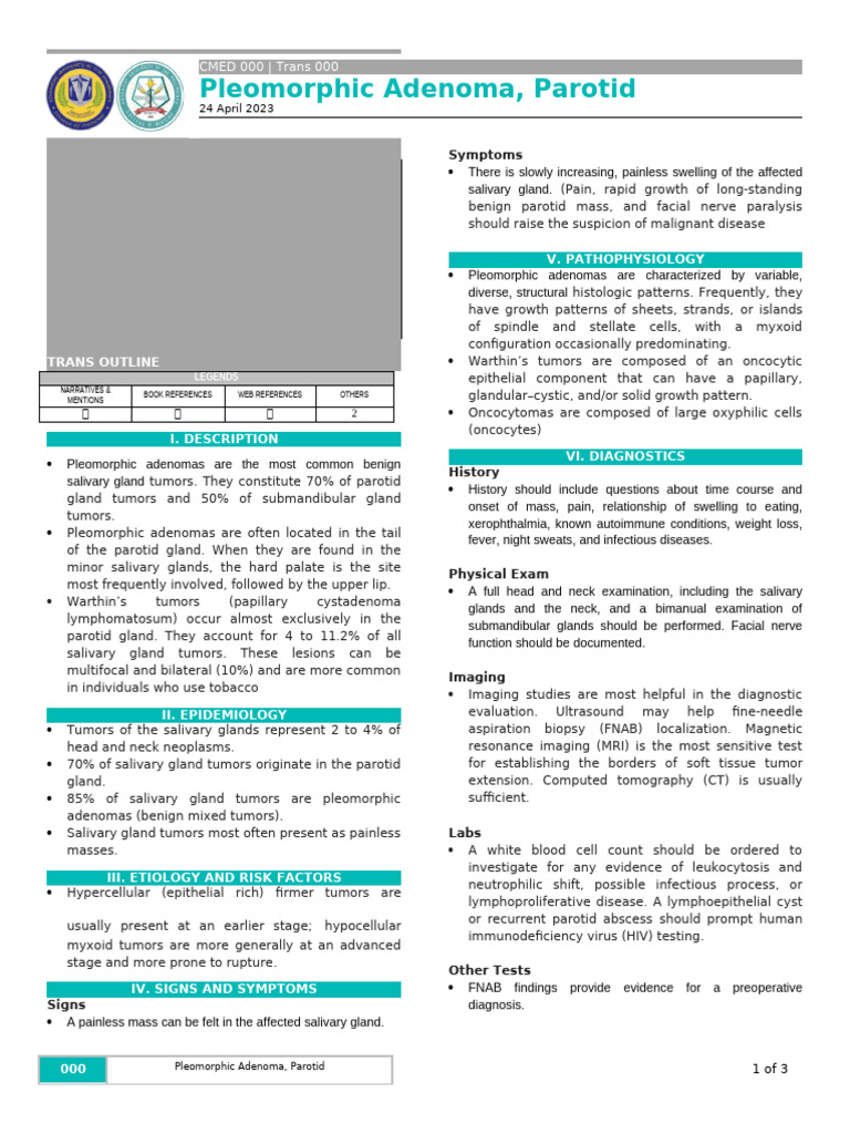 Pleomorphic Adenoma Parotid | PDF | Adenoma | Medical Specialties