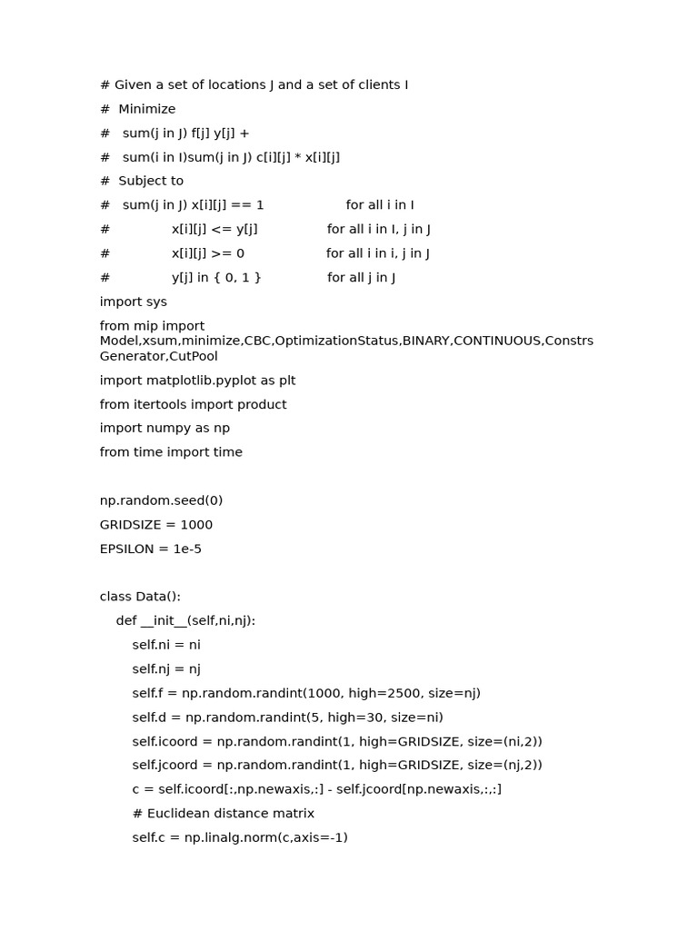 1735921088376+código TP4 - Decomposicao de Benders | PDF | Computer Programming | Algorithms And ...
