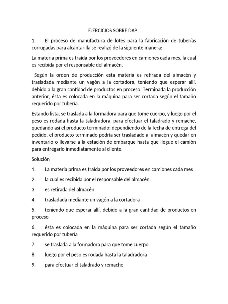 Ejercicios Sobre Dap | PDF