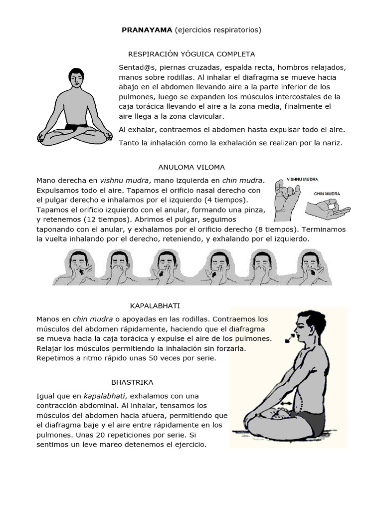 Ejercicios de Respiración Yóguica | PDF