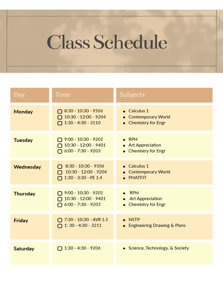 Weekly Schedule Planner Doc in Orange Yellow Style - 20250105 - 000719 ...