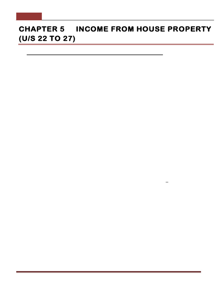 Income From House Property | PDF | Income | Tax Deduction