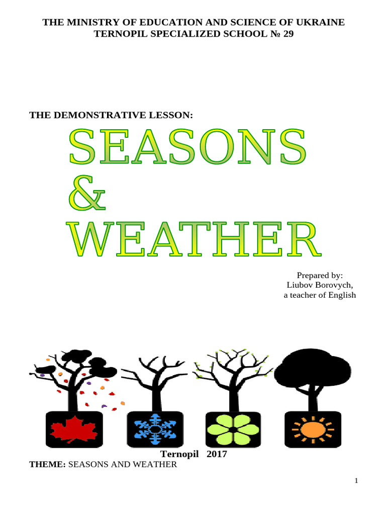Seasons and Weather Lesson Plan | PDF