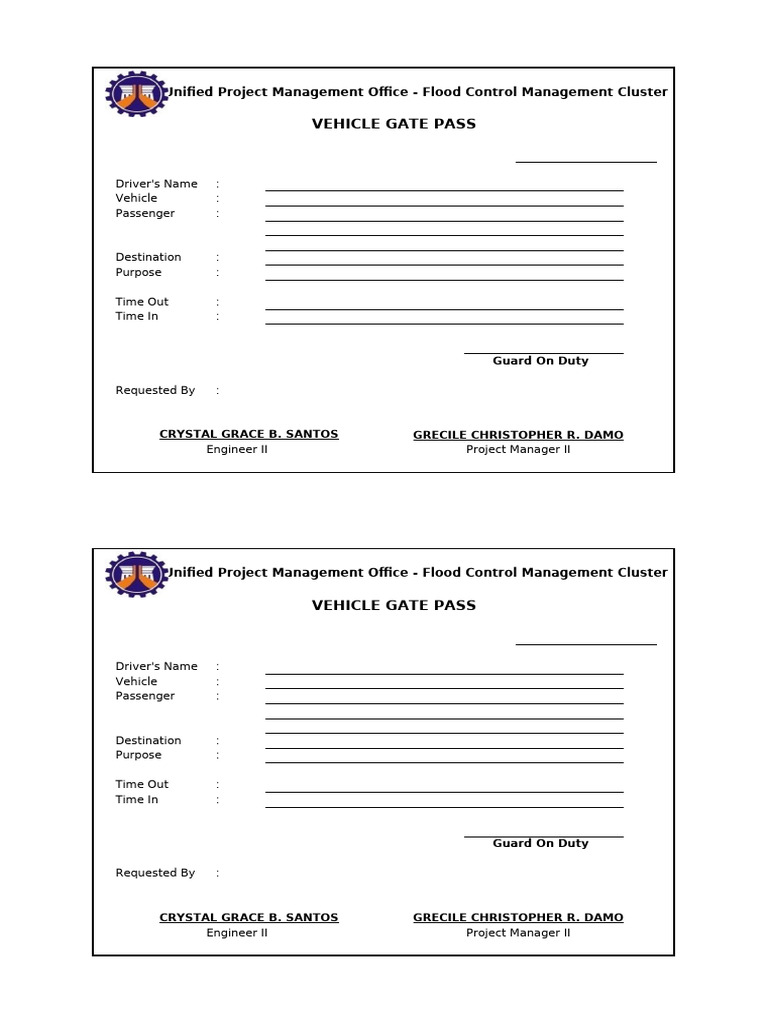 VEHICLE GATE PASS 2023 | PDF