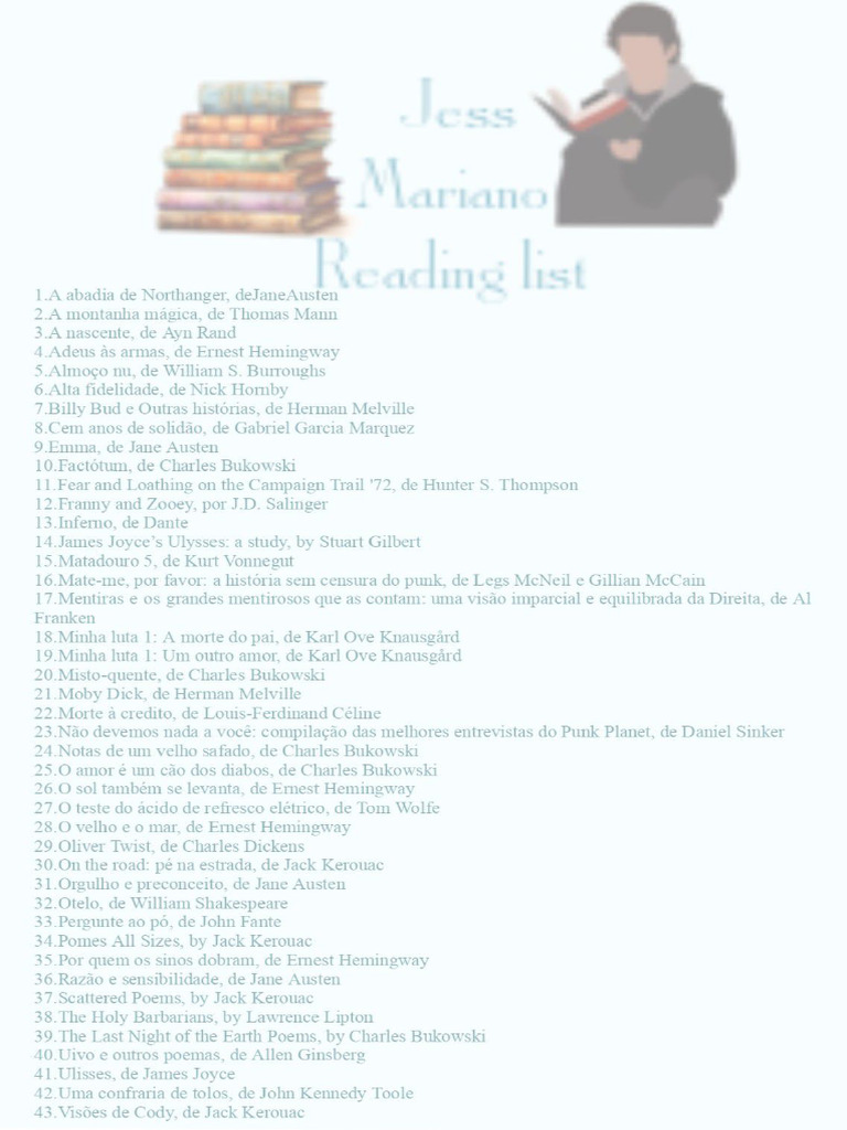 Jess Mariano Reading List | PDF