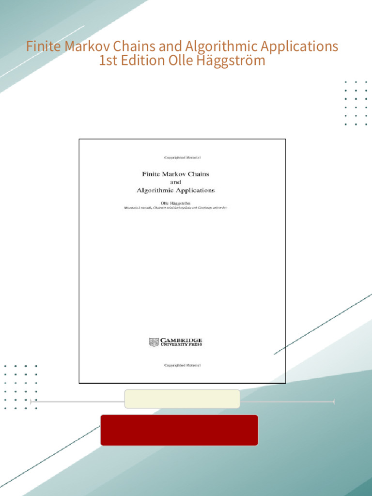 Finite Markov Chains and Algorithmic Applications 1st Edition Olle ... Finite Markov Chains and Algorithmic Applications 1st Edition Olle ...