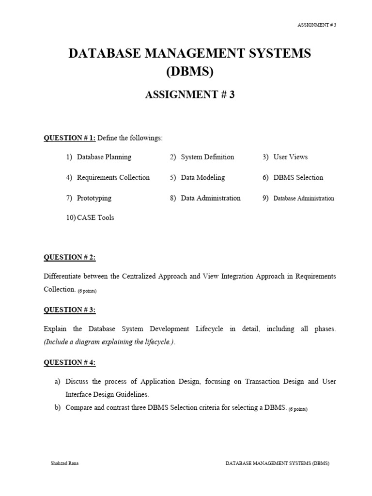 Assignment # 3 | PDF | Databases | Data Model