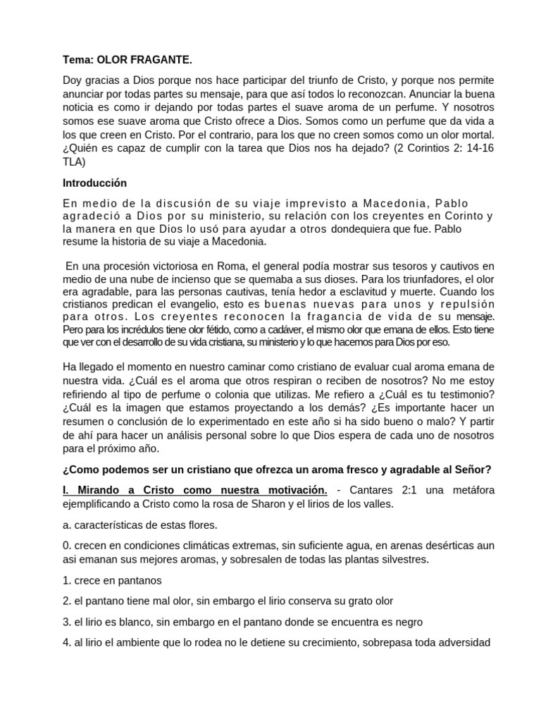 Olor Fragante | PDF | Cristo (título) | Pablo el apóstol