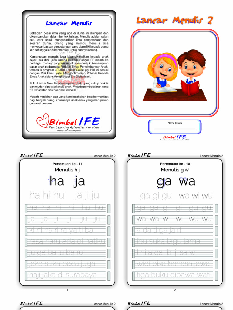 Lancar Menulis 2 (Modul) PDF - Siap Print Kertas F4!1!10 | PDF