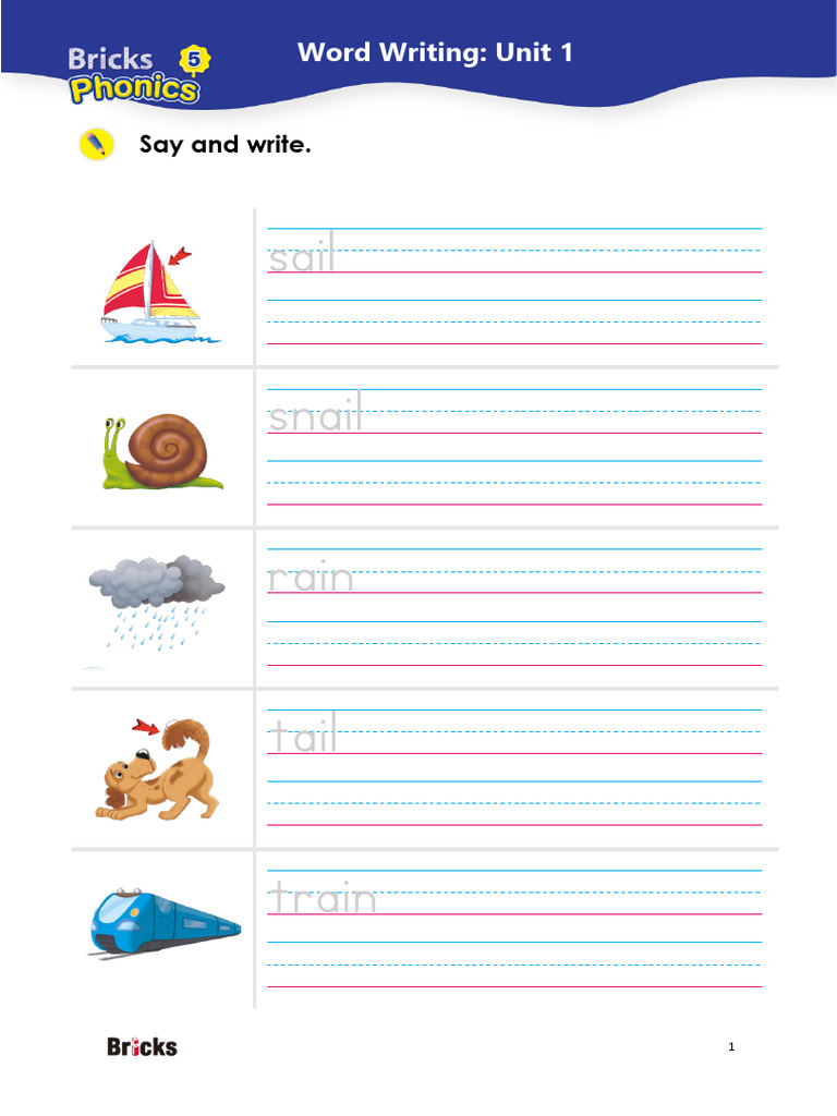 Word Writing Practice Units 1-8 | PDF