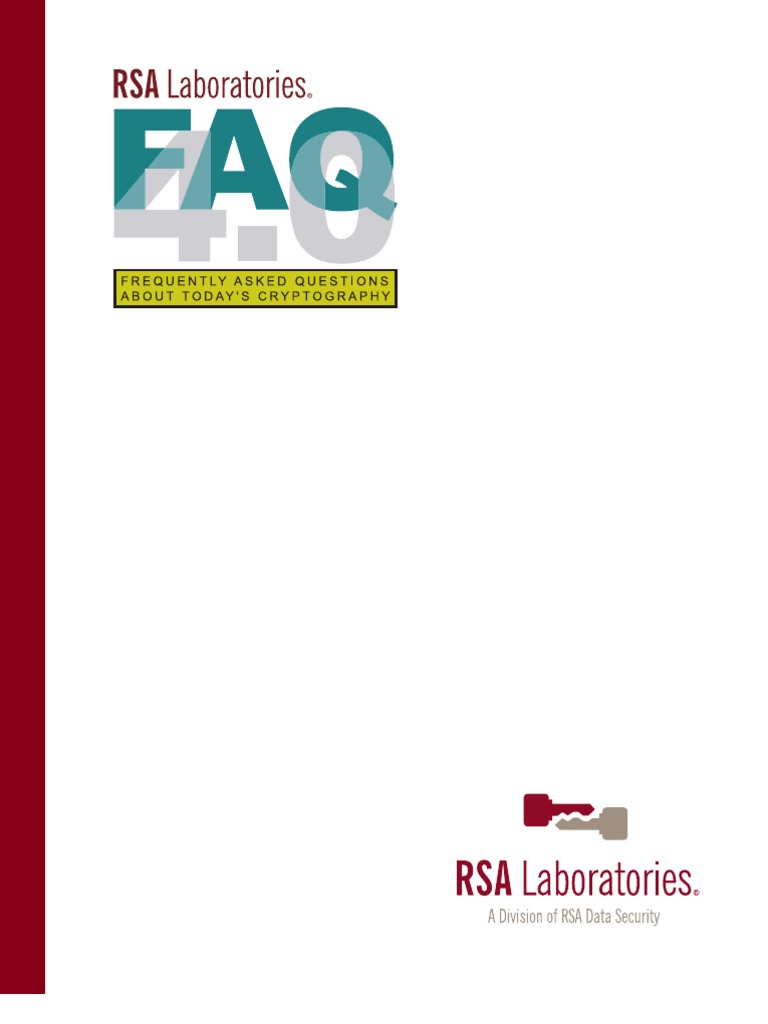 Cryptography - RSA Labs FAQ 4.0 | PDF | Cryptography | Public Key ...