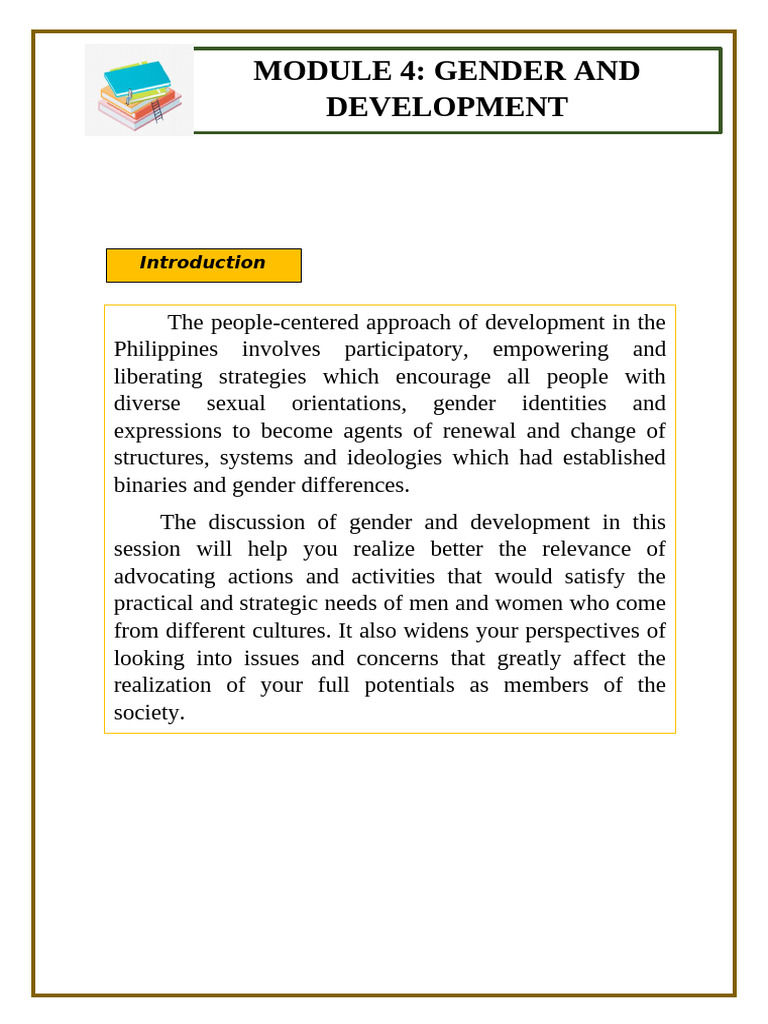 GS-MODULE-4- | PDF | Gender And Development | Gender Studies