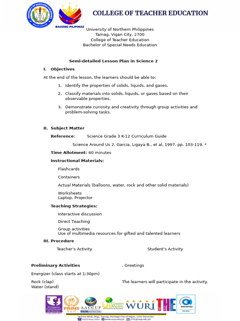 SNED 11 Science Lesson Plan | PDF | Learning | Lesson Plan