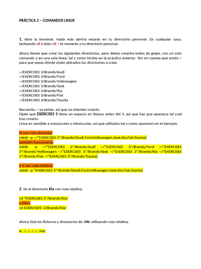 Ejercicios 3 Linux (SOL) | PDF | Archivo de computadora