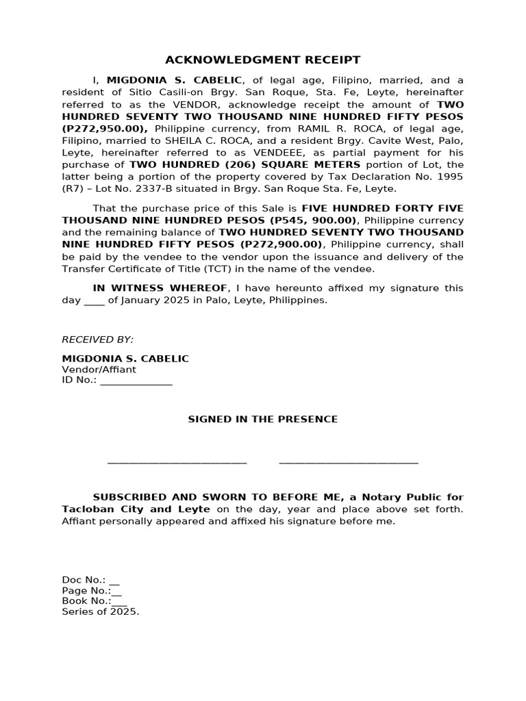 ACKNOWLEDGMENT RECEIPT | PDF | International Finance | Foreign Exchange Market