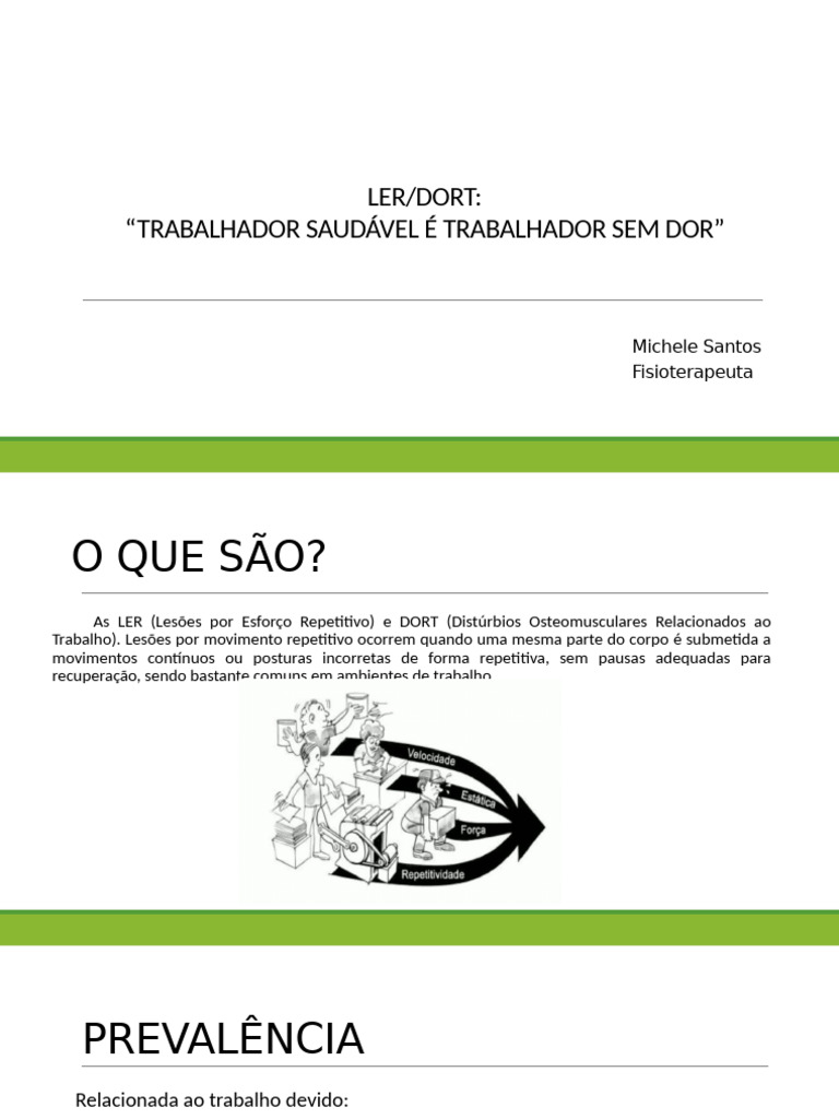Prevenção de LER e DORT no Trabalho | PDF | Medicina Clínica | Doenças ...