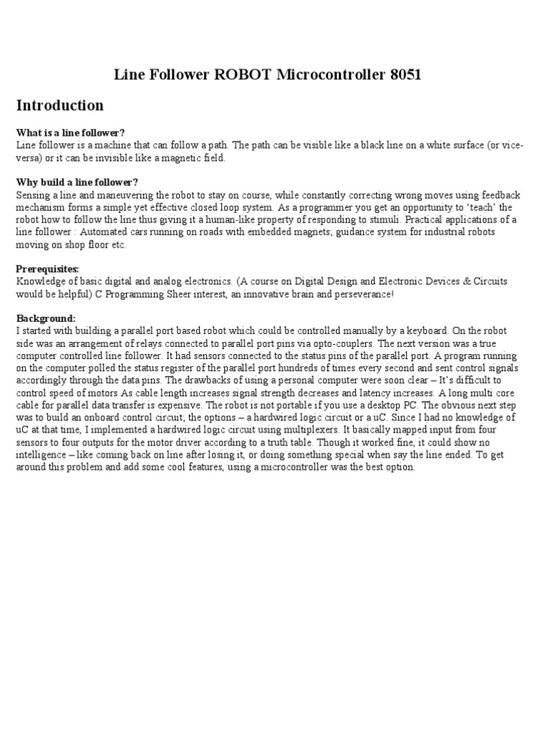 Line Follower ROBOT Micro Controller 8051 | PDF | Rectifier | Direct ...