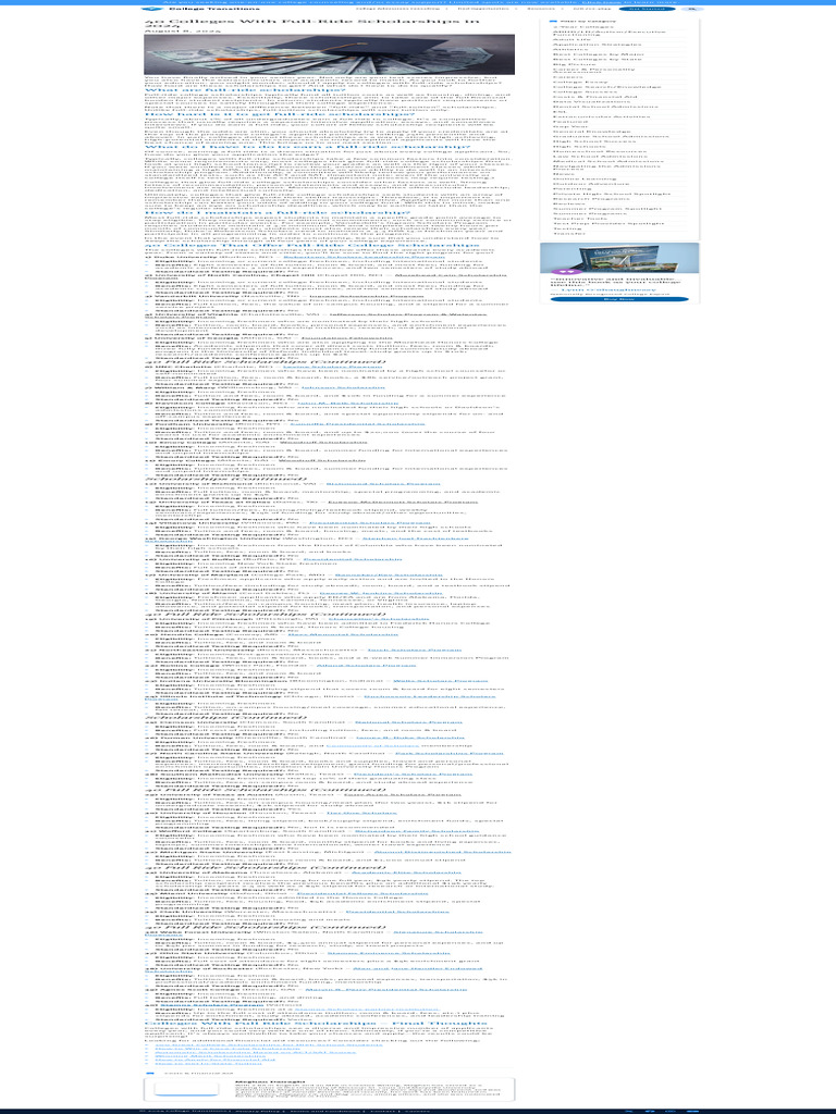 40 Colleges With Full-Ride Scholarships in 2024 - College Transitions ...