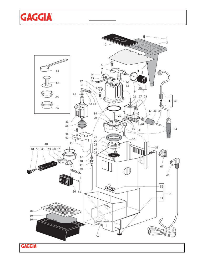 Gaggia Classic Parts List | PDF | Pipe (Fluid Conveyance) | Chemical ...