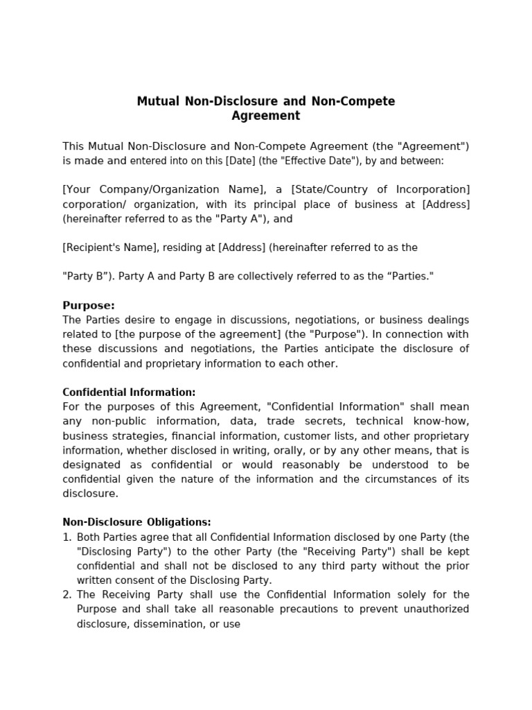 2023 Mutual NDA NCA English-Spanish | PDF | Non Disclosure Agreement ...