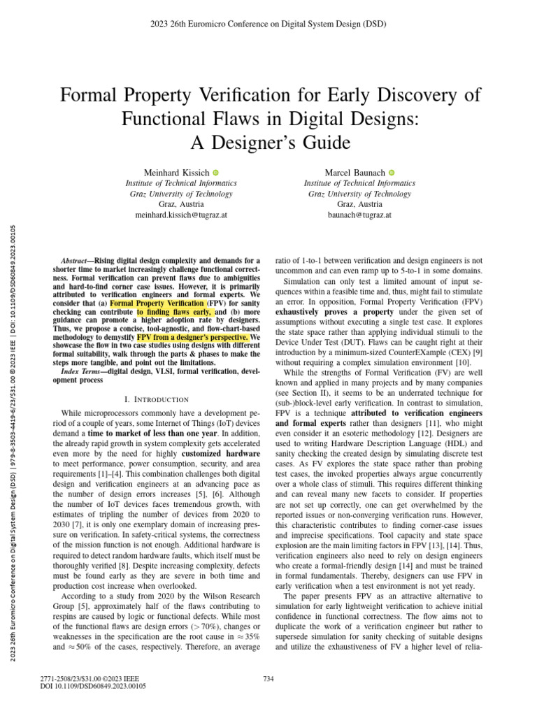 Formal Property Verification For Early Discovery of Functional Flaws in ...
