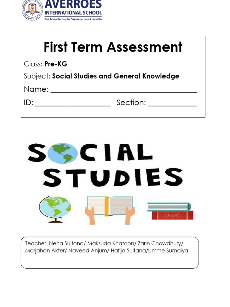 Pre-KG Social Studies Assessment 2024 | PDF