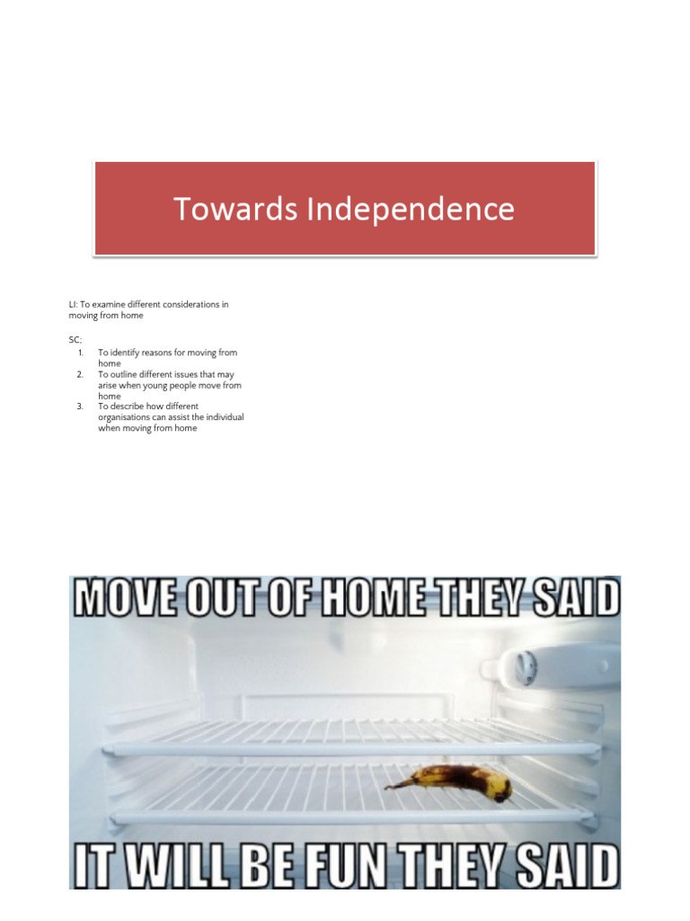 Lesson 4-6 - Moving Towards Independence PDF | PDF | Cost Of Living ...