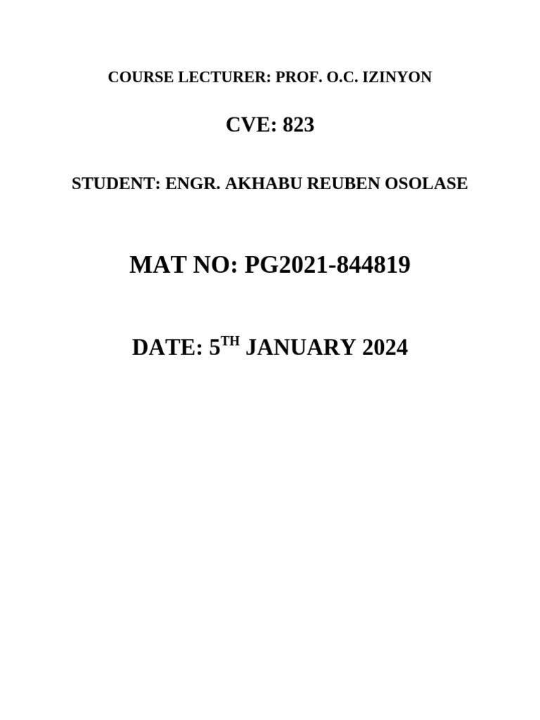 ASSIGNMENT - Copy | PDF | Discharge (Hydrology) | Hydrology