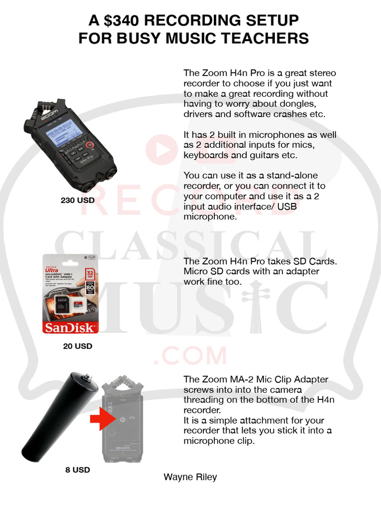 A -340 RECORDING SETUP FOR BUSY MUSIC TEACHERS | PDF
