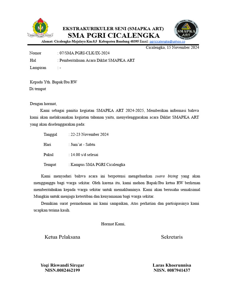 07-SURAT PEMBERITAHUAN (RW) | PDF