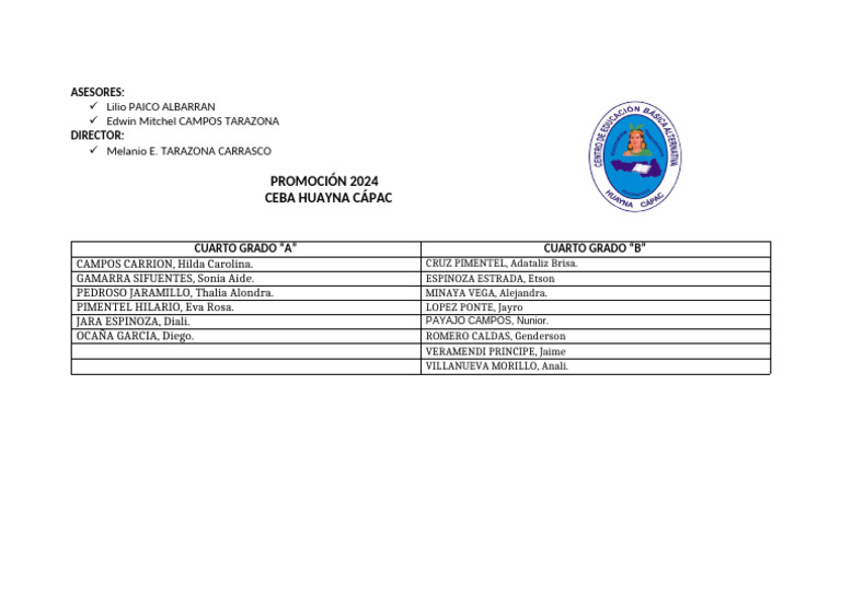 Cuadro Recordatorio | PDF