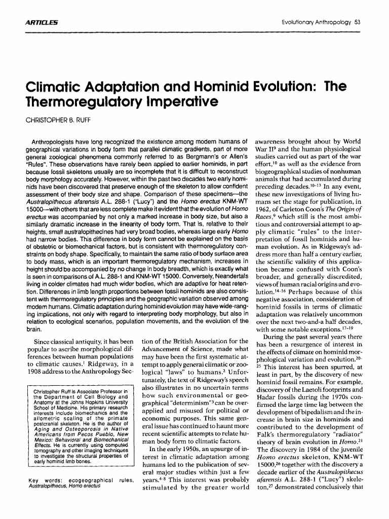 Climate adaptation (1) | PDF | Lucy (Australopithecus) | Homo