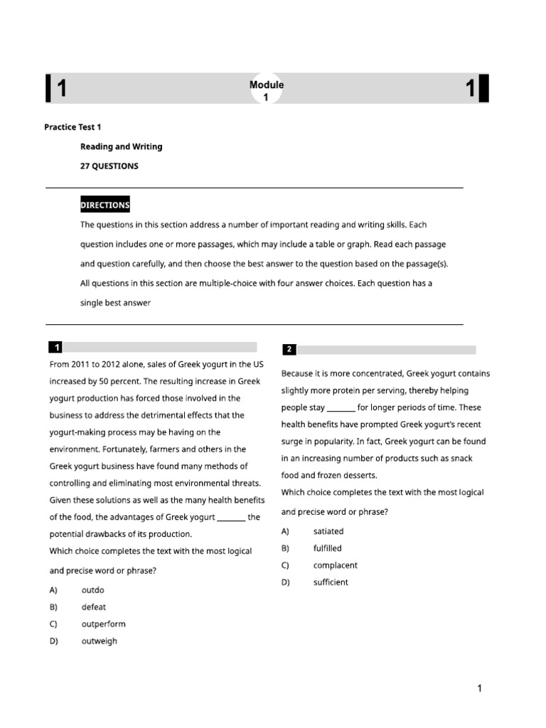 Practice Test 1 | PDF