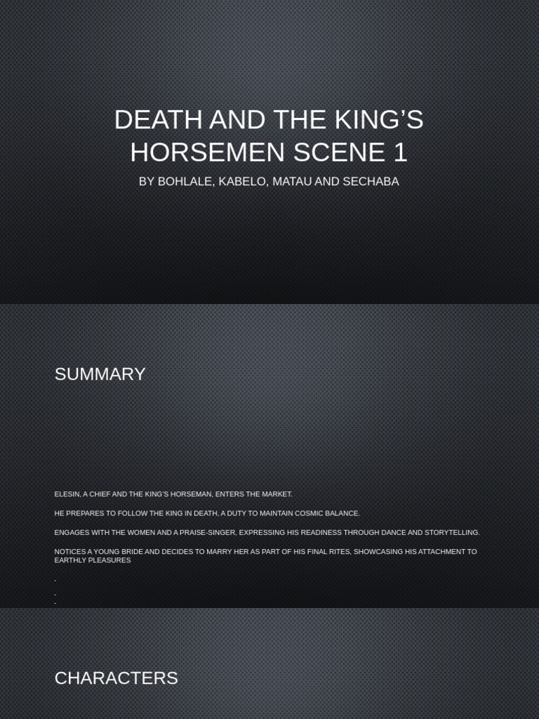 Death and The King's Horsemen Chapter 1 | PDF | Rituals