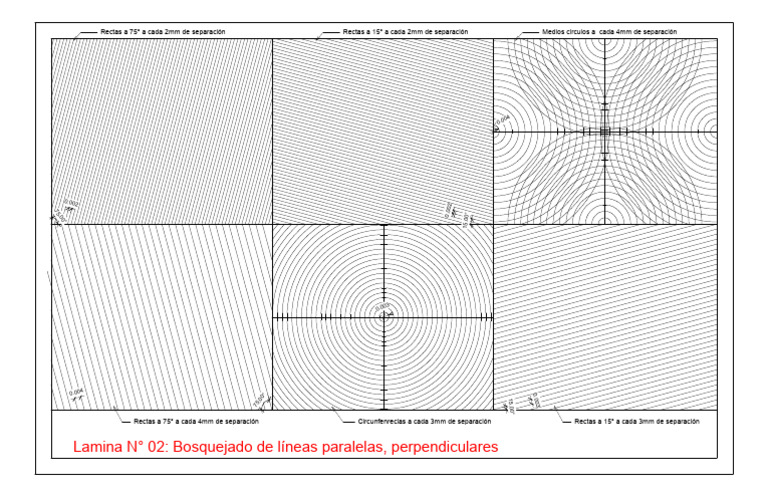 Lamina 3 - Bosquejado de Líneas Paralelas, Perpendiculares | PDF