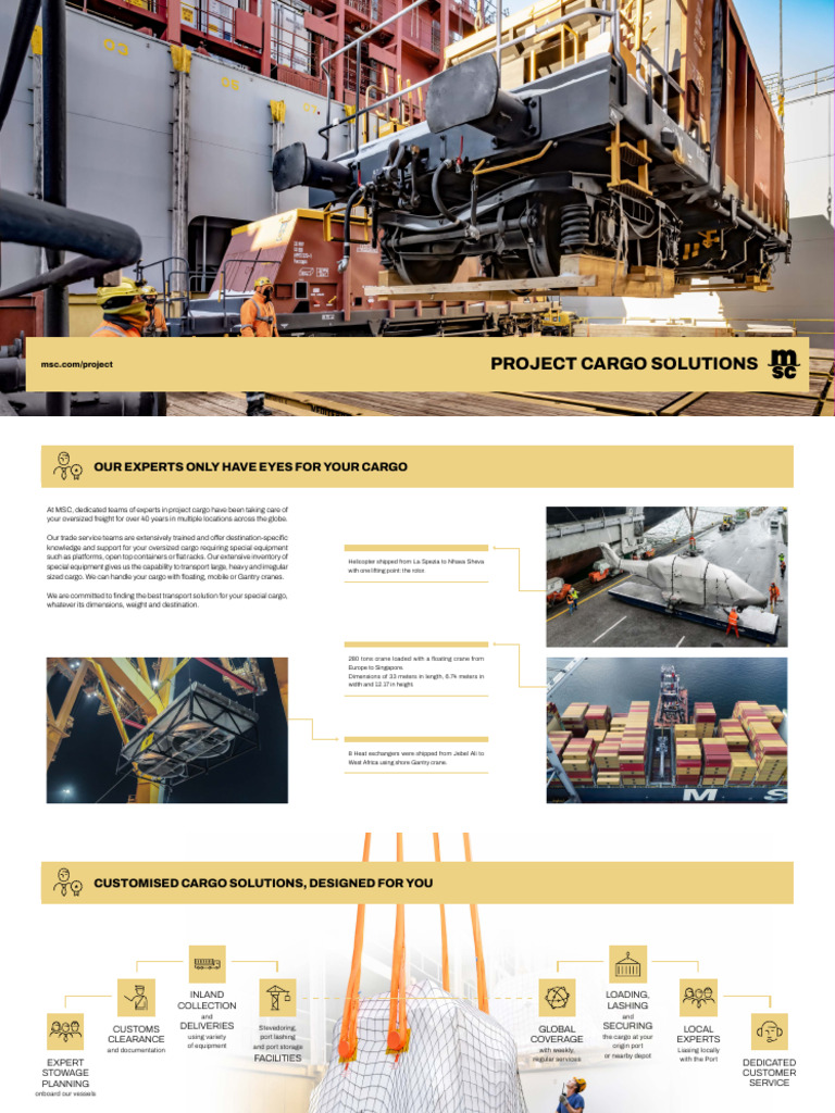 Project Cargo Solutions by MSC | PDF | Cargo | Crane (Machine)