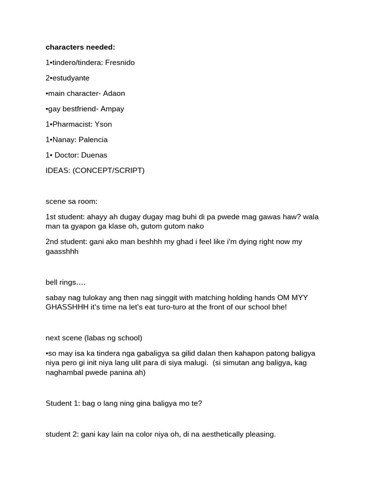 Script Outline G6 | PDF