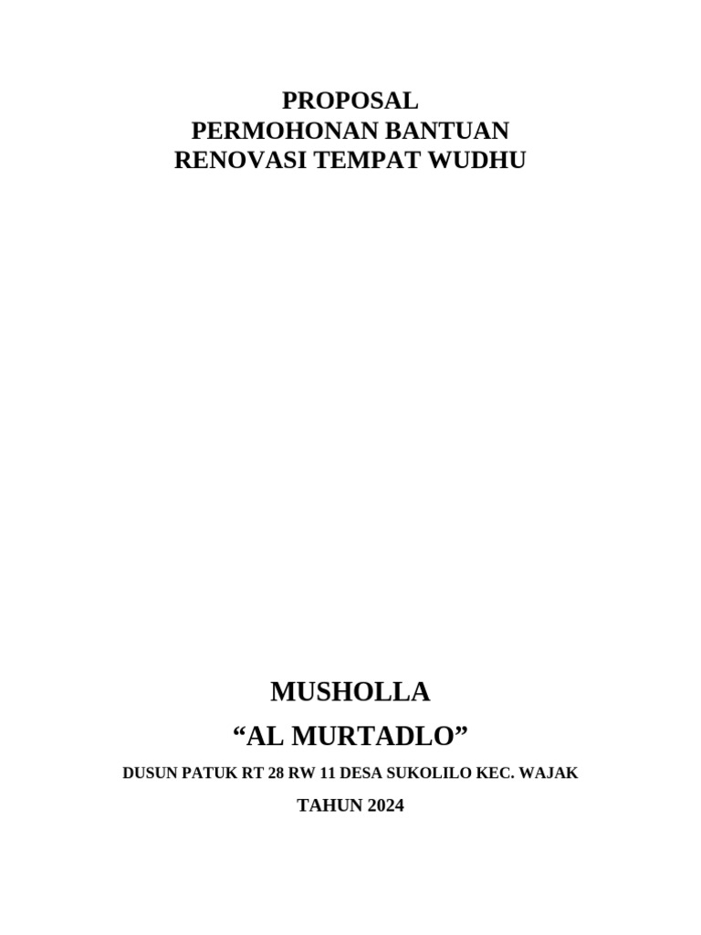 PROPOSAL musholla al murtadlo | PDF