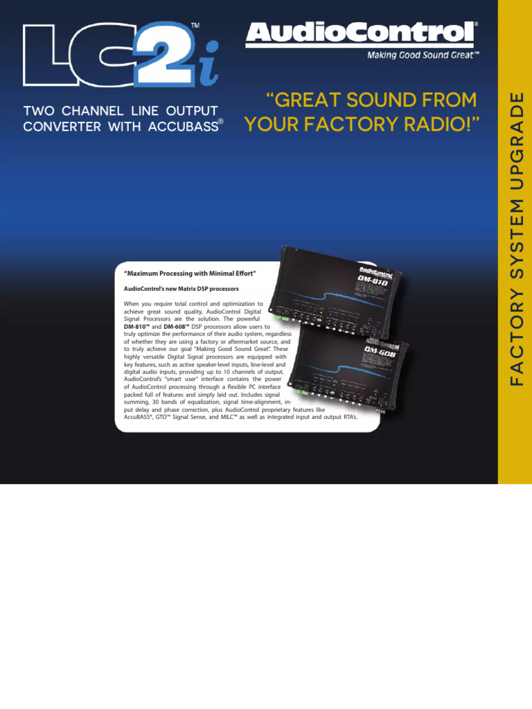 Manual de usuario AudioControl LC2I (4 páginas) | PDF