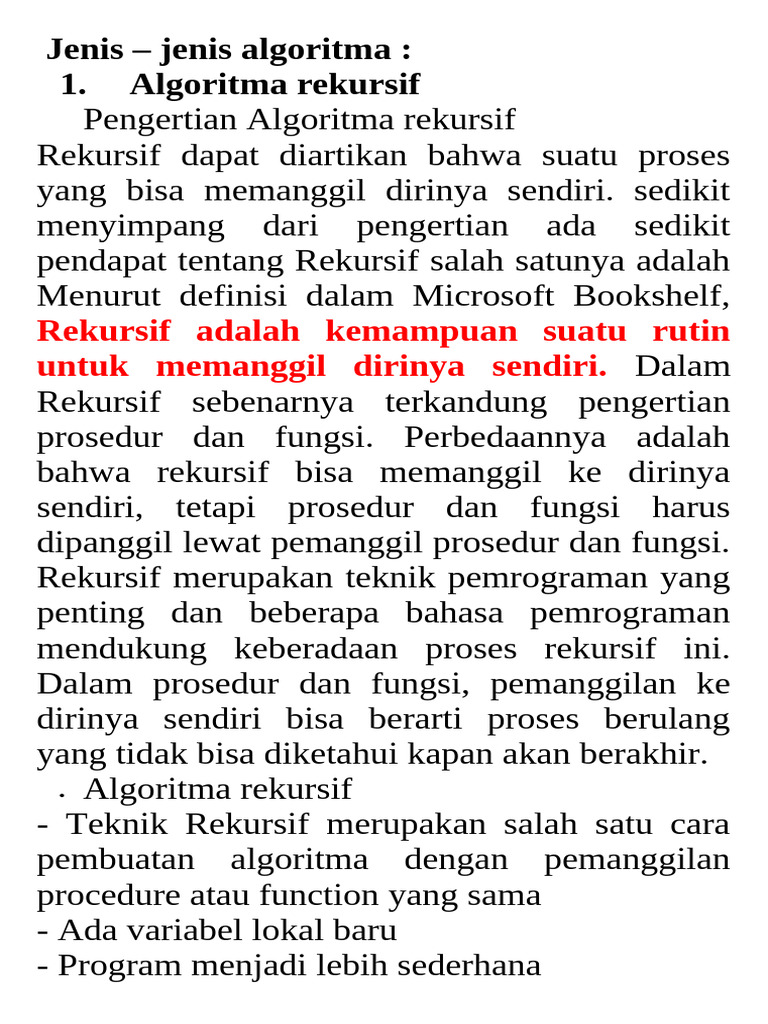 Jenis-Jenis Algoritma Pemrograman | PDF