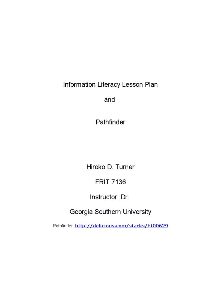 Info - Literacy Lesson Plan HTurner | PDF | Lesson Plan | Educational ...