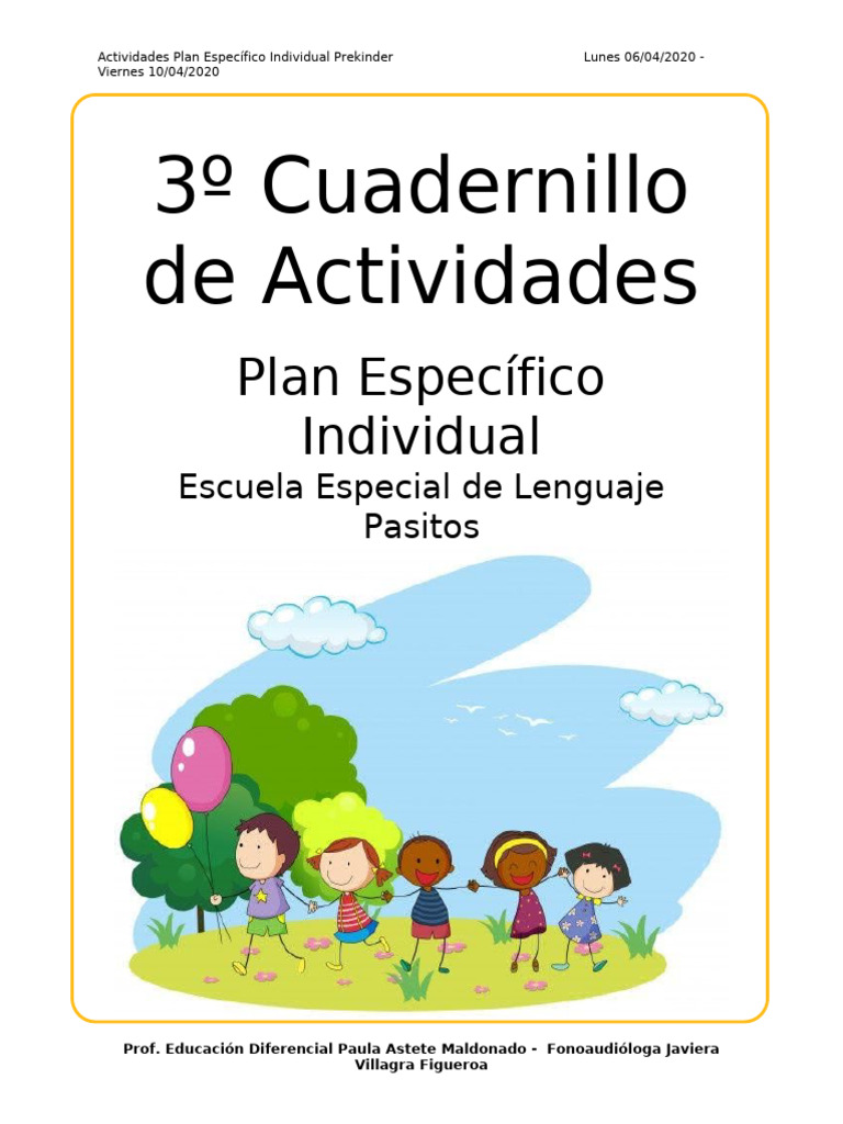 3º Cuadernillo de Actividades NT1 | PDF