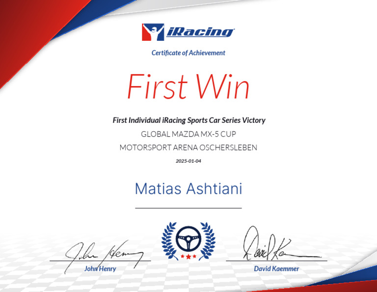 First Iracing Win | PDF