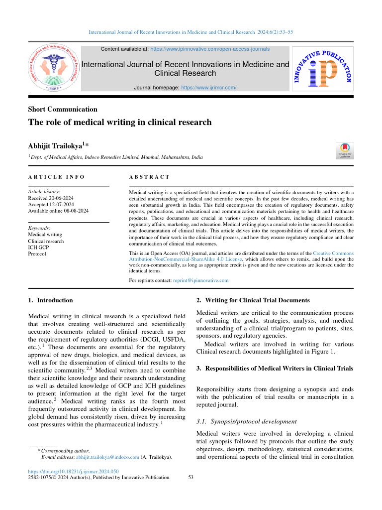 The_role_of_medical_writing_in_clinical_research | PDF | Clinical Trial ...