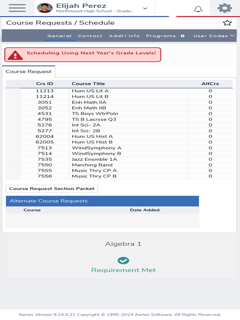 Course Requests - Class Scheduling | PDF