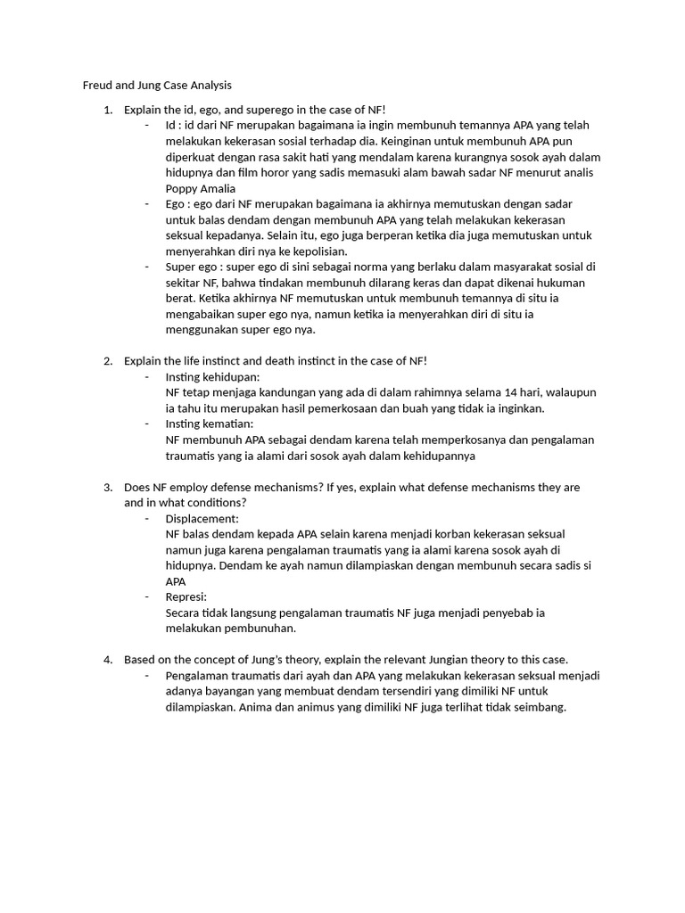 Freud & Jung Case Analysis | PDF