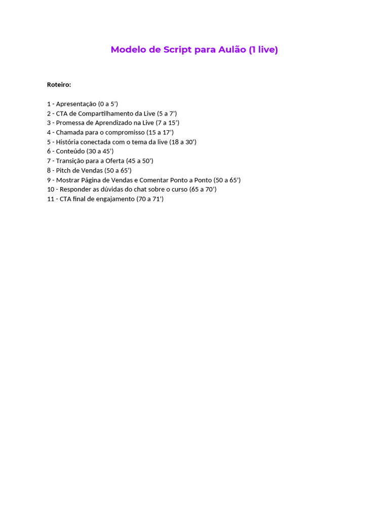 Modelo de Script para CPL | PDF