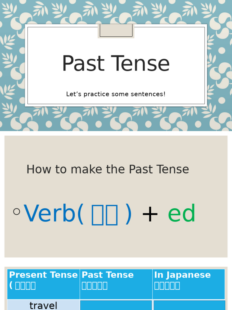 #1st Grader Unit 10 - Scene 1 Part 2 Past Tense | PDF
