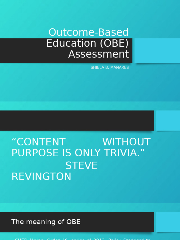 Understanding Outcome-Based Education | PDF | Learning | Educational ...