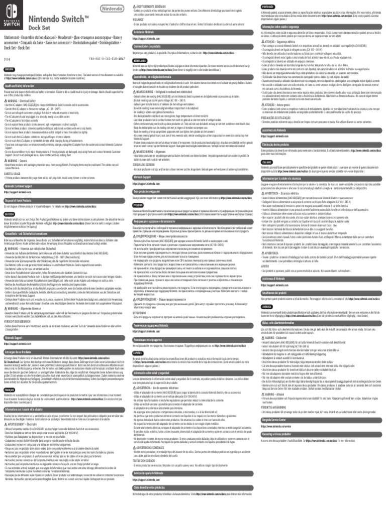 NSwitch Information DockSet EUR | PDF | Jogos | Nintendo